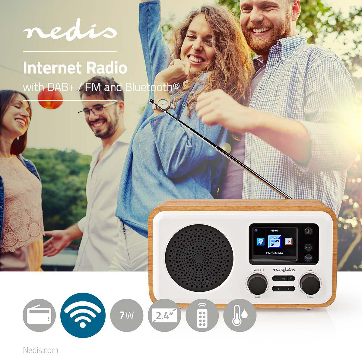 Internet Radio Bordsdesign Bluetooth / Wi-Fi / DAB+ / FM
